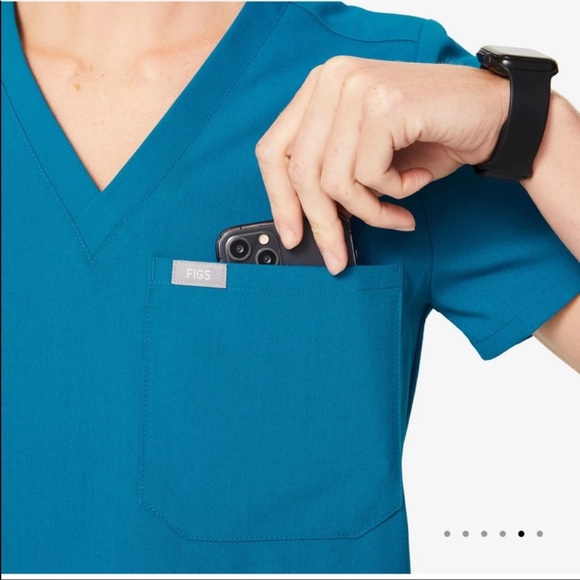 Figs | Tops | Nwt Figs Catrina One Pocket Scrub Top Alps Blue | Poshmark